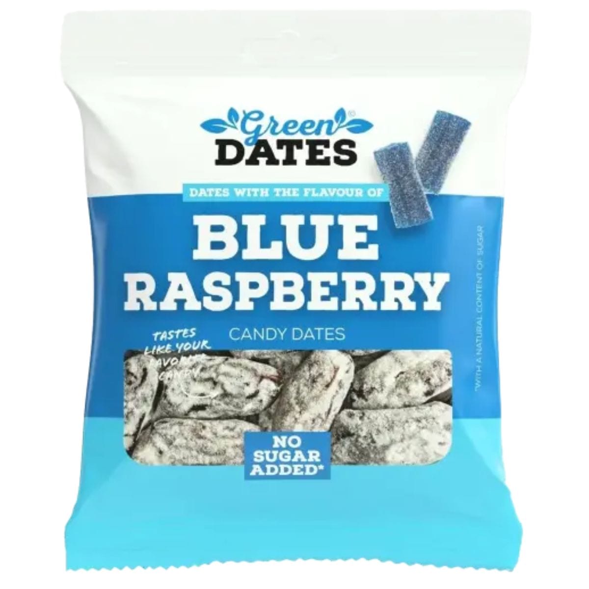 Green Dates - Blue Raspberry Dadler 90g DATOVARE – Blanda Drops AS