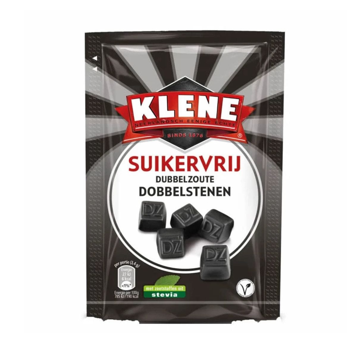 Klene Sukkerfri Dobbel Saltet lakris 110g – Blanda Drops AS